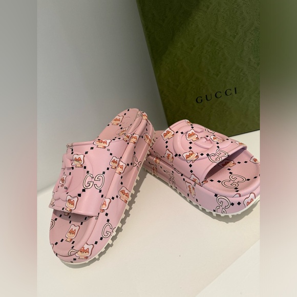 Gucci | Shoes | Gucci Sandal Cubic Rubber Pink Multicolor | Poshmark
